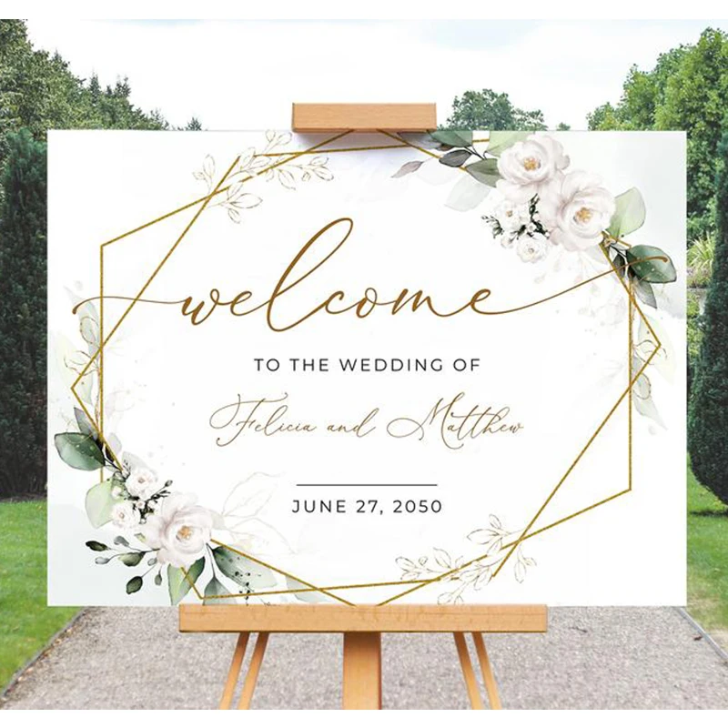 Wedding Day Welcome Sign Events Welcome Signage and Decorations Custom ...