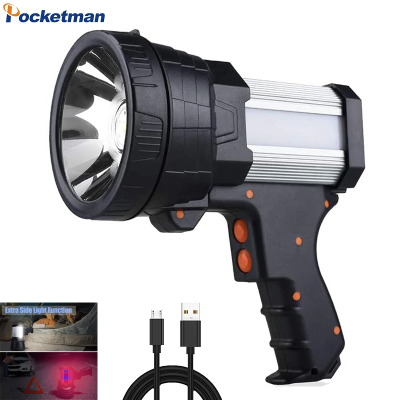 Handheld-USB-Rechargeable-Pocketman-Flashlight-Tactical-Flashlight-Work ...