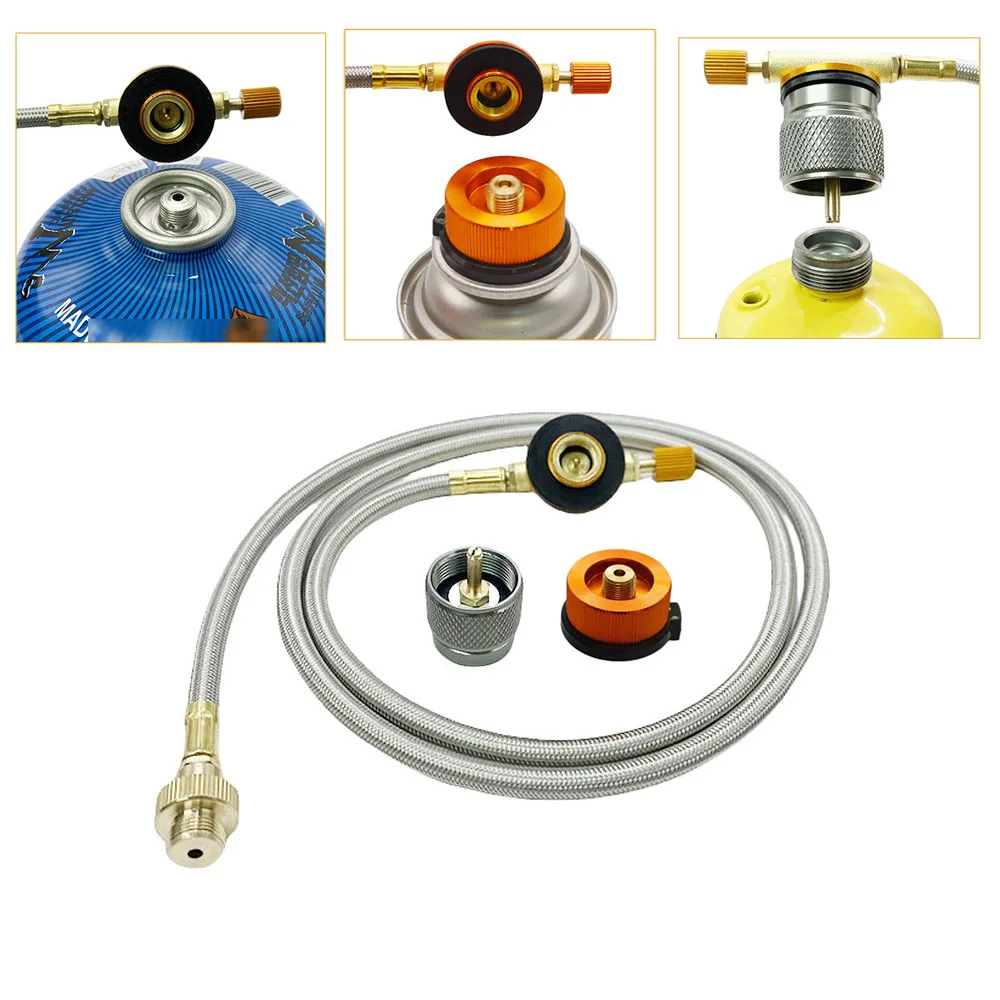 Outdoor Camping Gas Stove Propane Refill Adapter Extension Cord ...