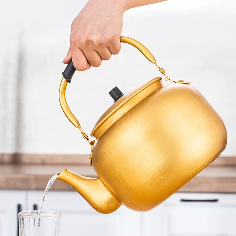 Gold-Aluminum-Teapot-Large-Capacity-Tea-Kettle-with-Handle-Portable ...