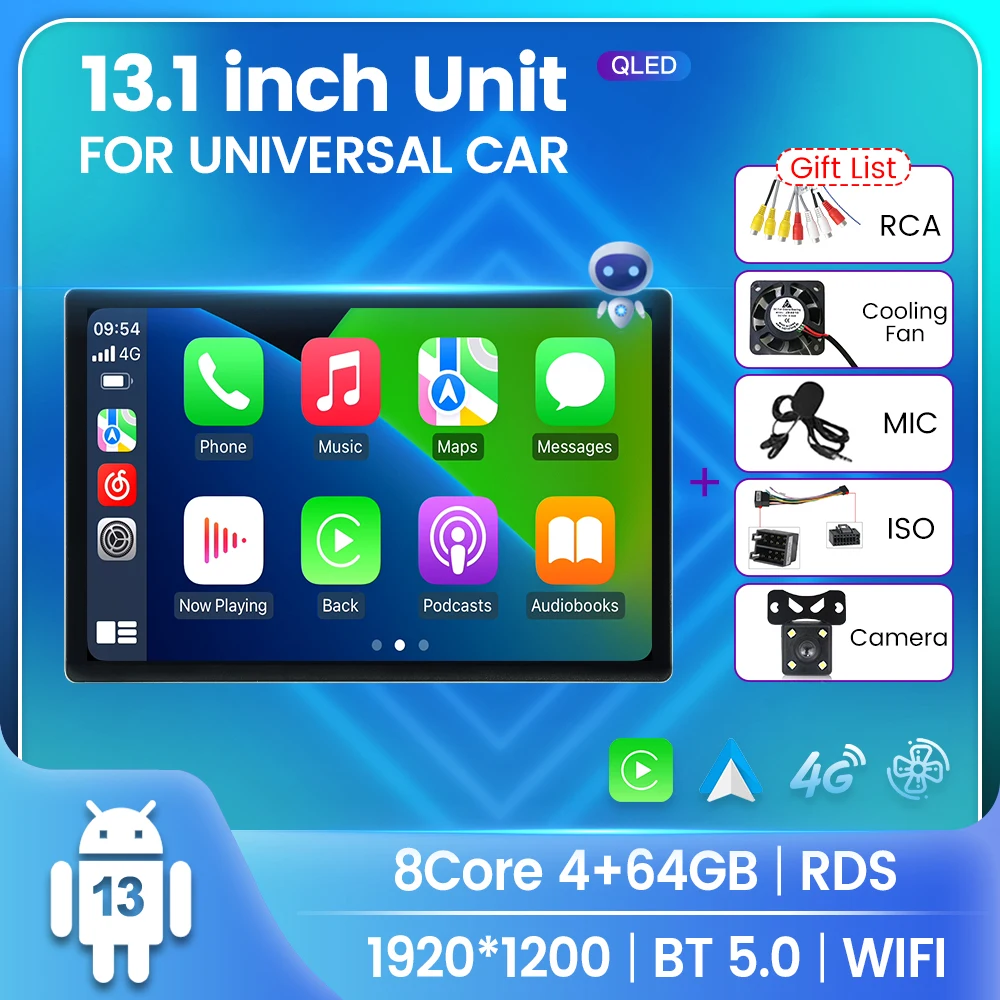 NEW-13inch-8Core-1920-1200-QLED-Android-13-Universal-Car-Navigation ...