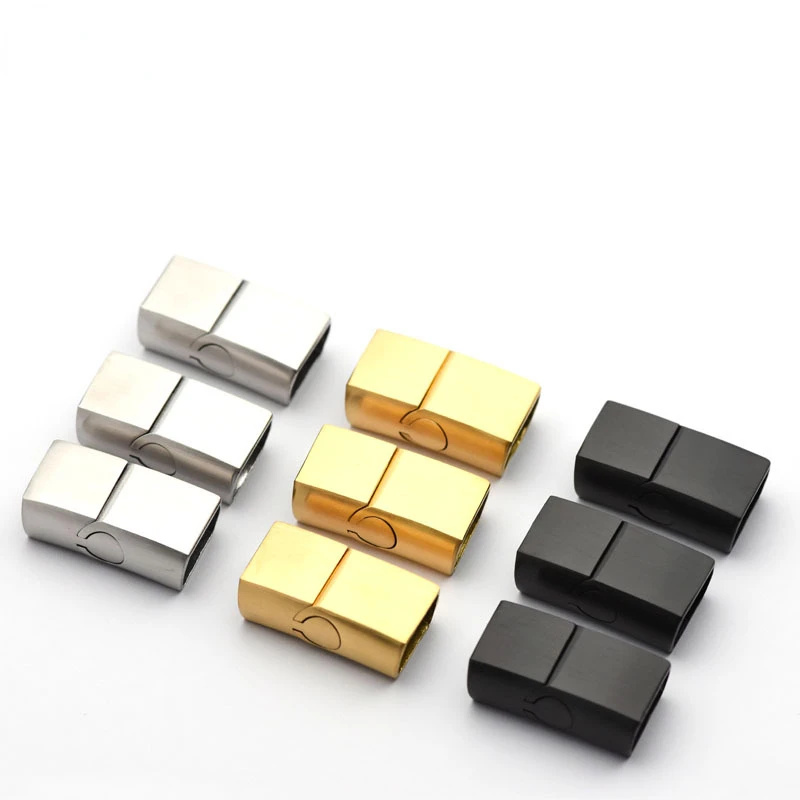 5pcs Stainless Steel Magnet Clasps Head Flat Square Edge Casting Buckle ...