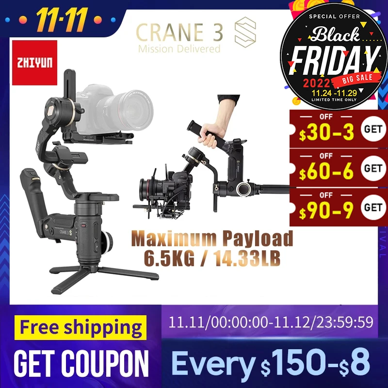 Zhiyun Crane 3s 3s-pro 3-axis Handheld Stabilizer Maxload 6.5kg For Red ...