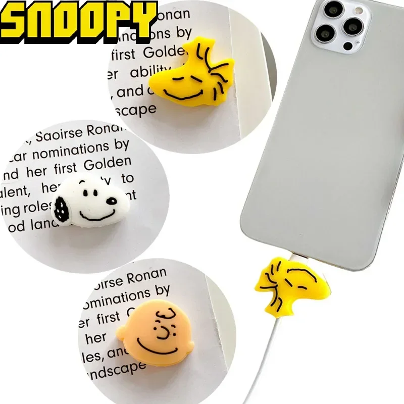 Snoopy-Cartoon-Cable-Sleeve-with-Cable-Bite-Protector-Soft-USB ...