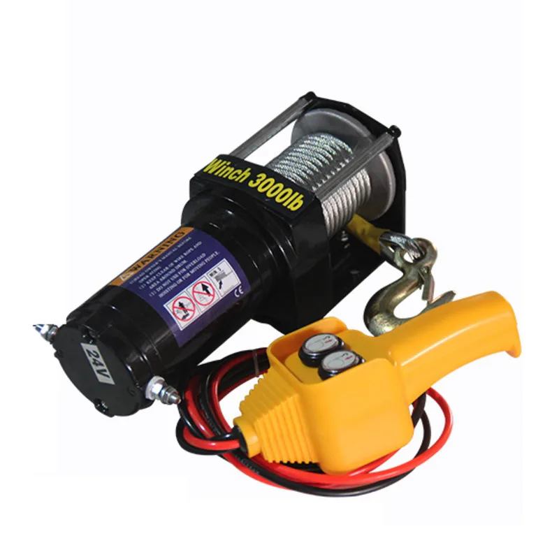 12V 24V 1360kg 1.1KW 4m/min Car Mounted Electric Winch Electronic Car ...