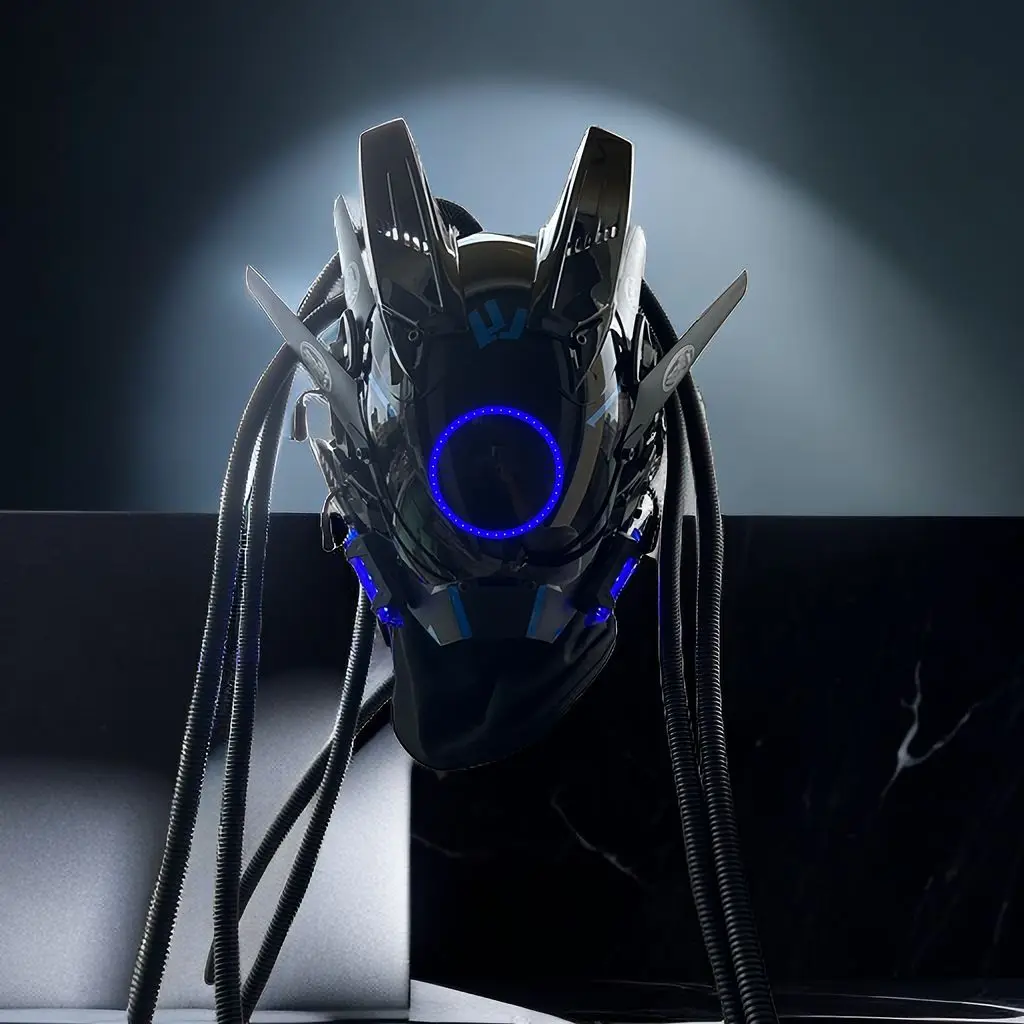 New-punk-mask-Halloween-prop-costume-Cosplay-Techno-LED-lights-Cosplay ...