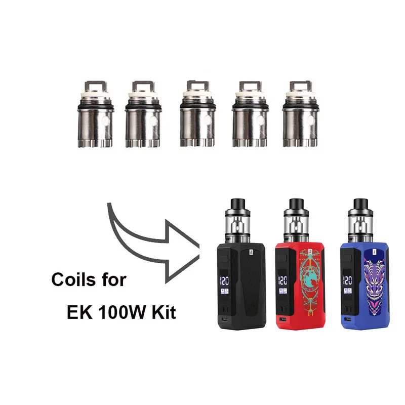 5pcs 10pcs Replacement Coils Core For E5 E8 120W Vape Kits 0.3ohm Resistance Head Coil ...