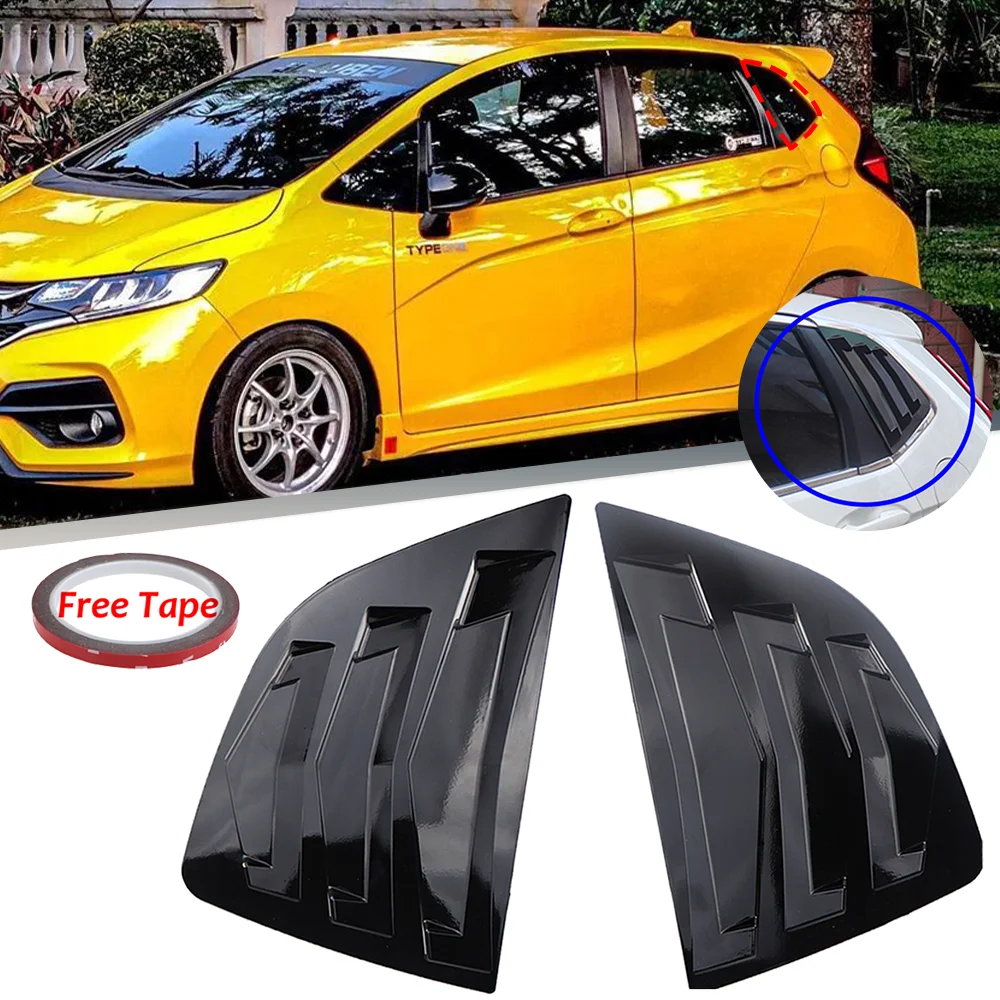2PCS Rear Quarter Window Louvers Spoiler Panel For Honda Fit Jazz 2014 ...