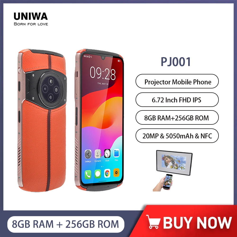 UNIWA-PJ001-4G-Rugged-Phone-Android-Luxury-Video-Projector-Smartphone ...