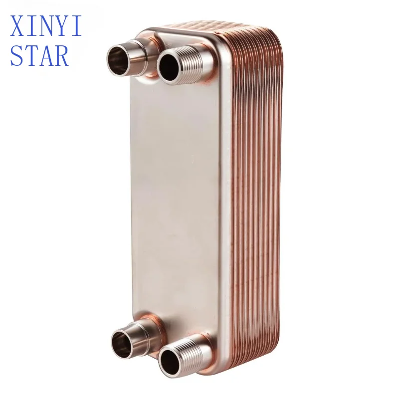 R22 R410 refrigeration condenser heat exchanger cooper brazed 30kw ...