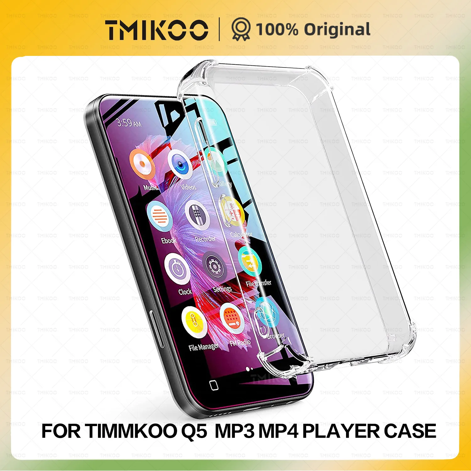 Case for TIMMKOO Q3E, Q5,Q8 Mp3 Player,TPU Clear Cover for Mp3 Player ...