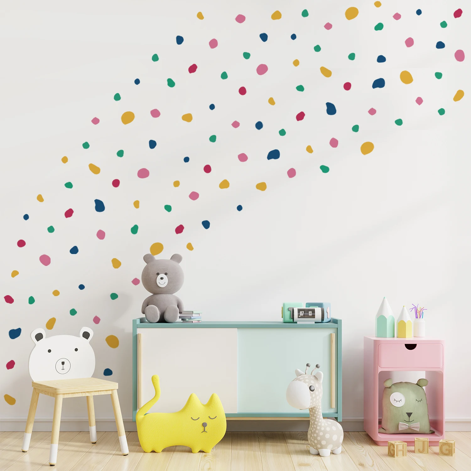 Vivid Color Irregular Polk Dots Wall Stickers For Baby Room Wall Art ...