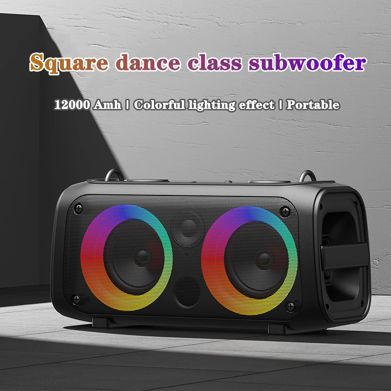 120W High Power Bluetooth Speaker with Microphone Portable Outdoor Dual ...