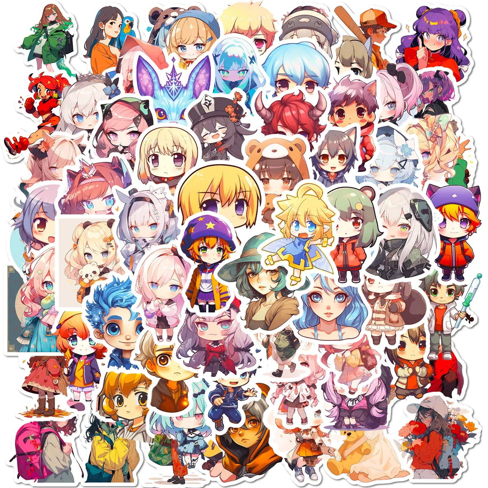 100pcs Cute Anime Character Mix Sticker Decals for Kids Scrapbooking ...