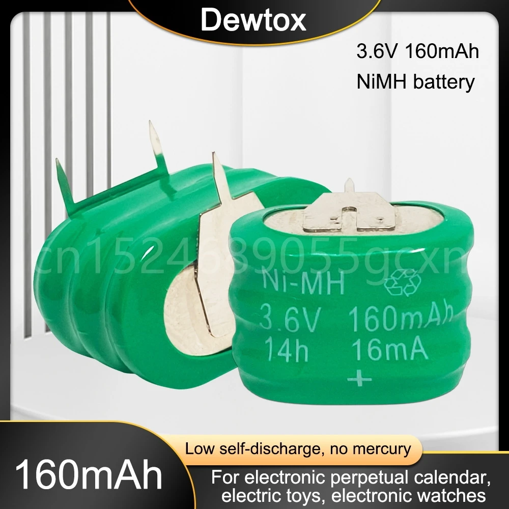 1-2PCS-3-6V-160mAh-Ni-MH-Rechargeable-Battery-With-Welding-Pins-For-PLC ...