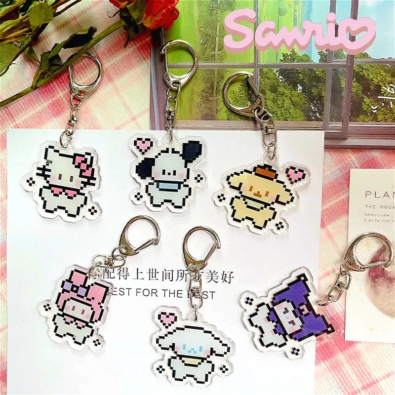 Hello-Kitty-Keychain-Sanrio-Jewelry-Mymelody-Cinnamoroll-Pixel-Style ...