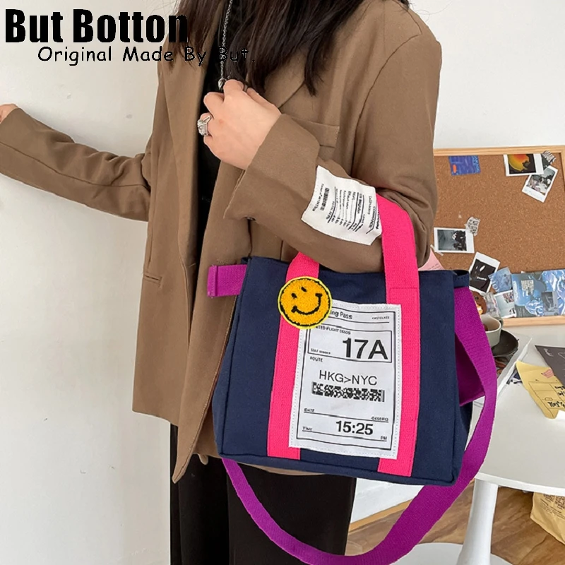 Korean Style Women Girl Fashion Canvas Shoulder Bag Tote Leisure Large Capacity Shopping Bag ...