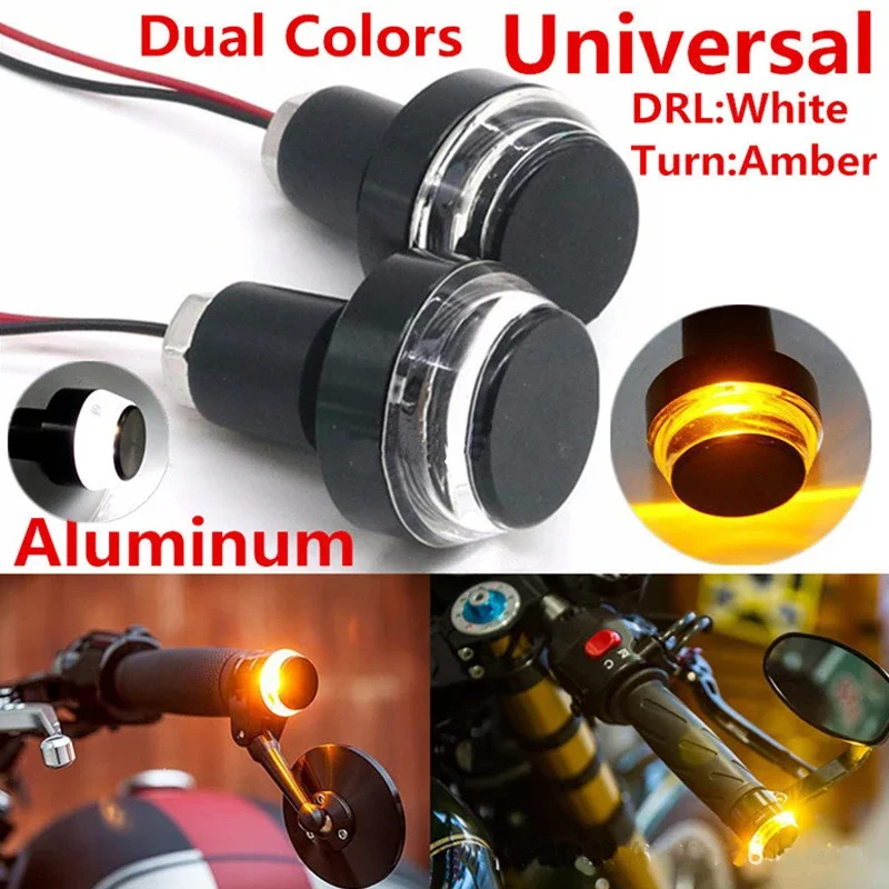 Motorcycle Handlebar LED Turn Signal Lights Led Handle Bar End Blinker ...