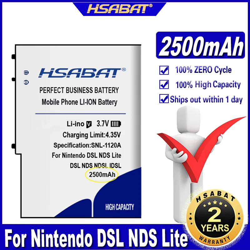 HSABAT 2500mAh Battery for Nintendo DSL for NDS Lite for DSL NDS DSLNDS ...