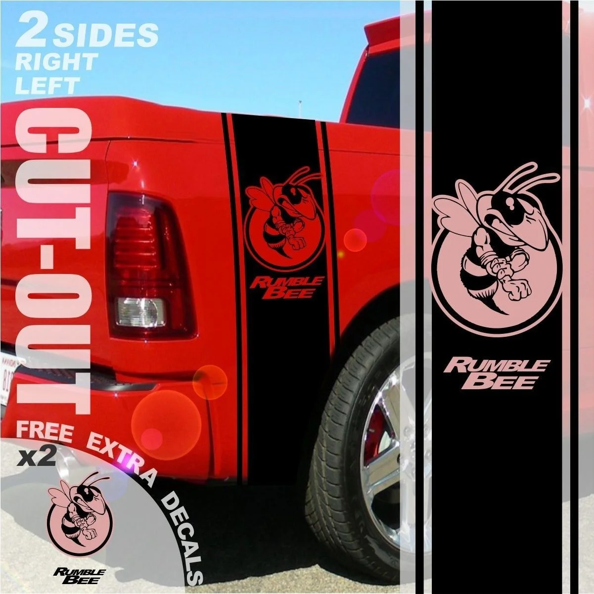 For-1500-2500-Truck-Bed-Side-Stripe-Rumble-Bee-Ram-Dodge-Vinyl-Decal ...