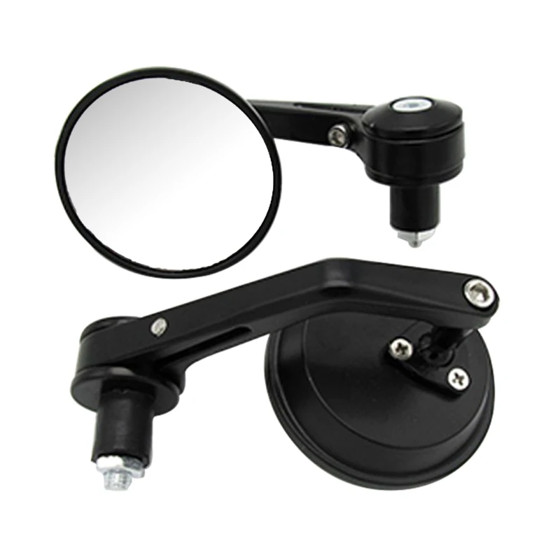 Motorcycle-Round-Bar-End-Mirrors-1-Pair-7-8-Metal-Handlebar-Rear-View ...