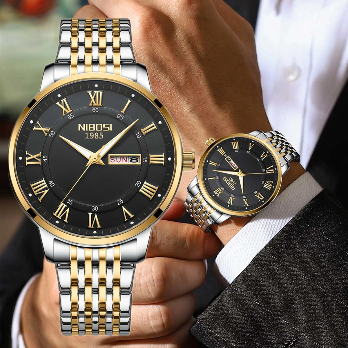 Men Watches Nibosi Classic Black | Classic Nibosi Watches Quartz Man ...