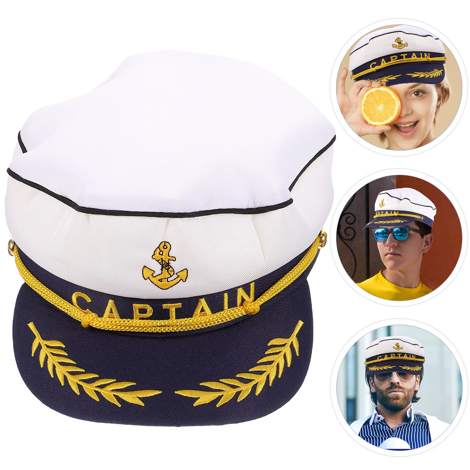 Navy-Cap-Captain-Hat-Prop-Men-s-Style-Caps-Sailor-Boat-Party-Polyester ...