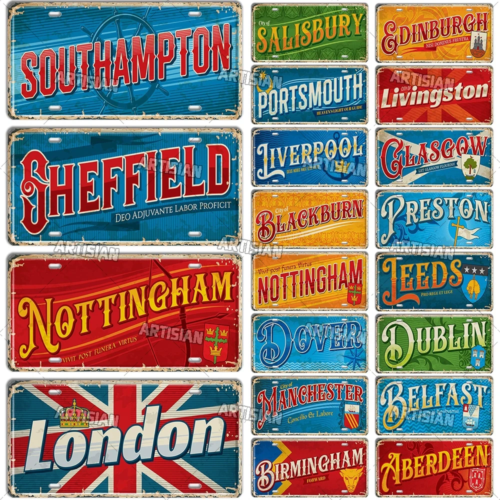 Artisian Britain Landmark License Plate England Scotland Northern ...