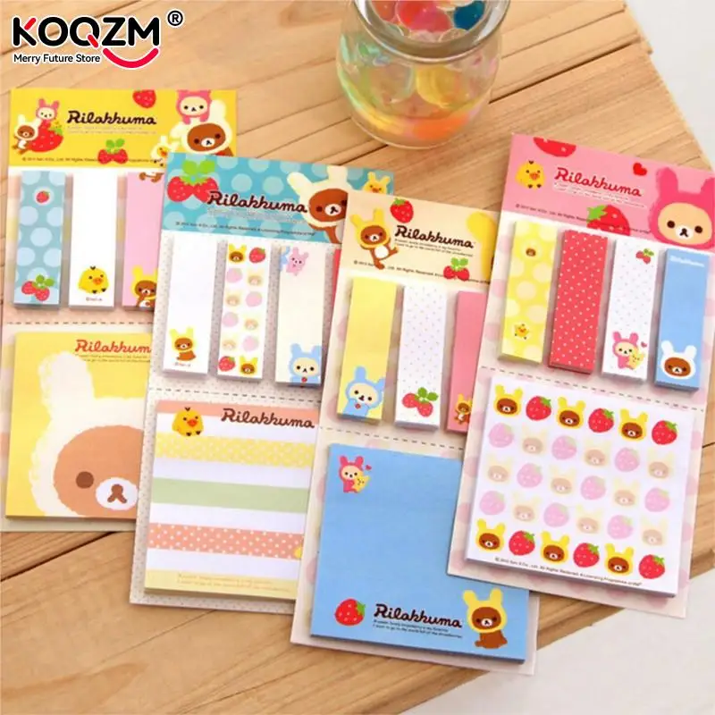 Rilakkuma Cute Cartoon Bear Sticky Notes Memo Pad School Supplies ...