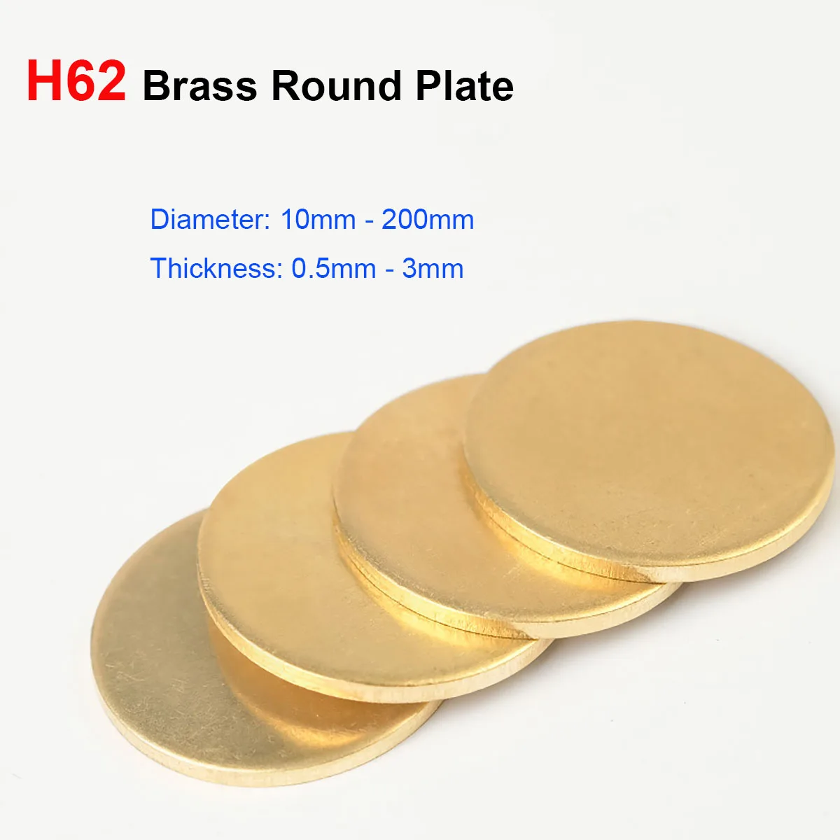 H62-Brass-Round-Plate-Disc-DIY-Brass-Pad-Brass-Sheet-Diameter-10-15-20 ...