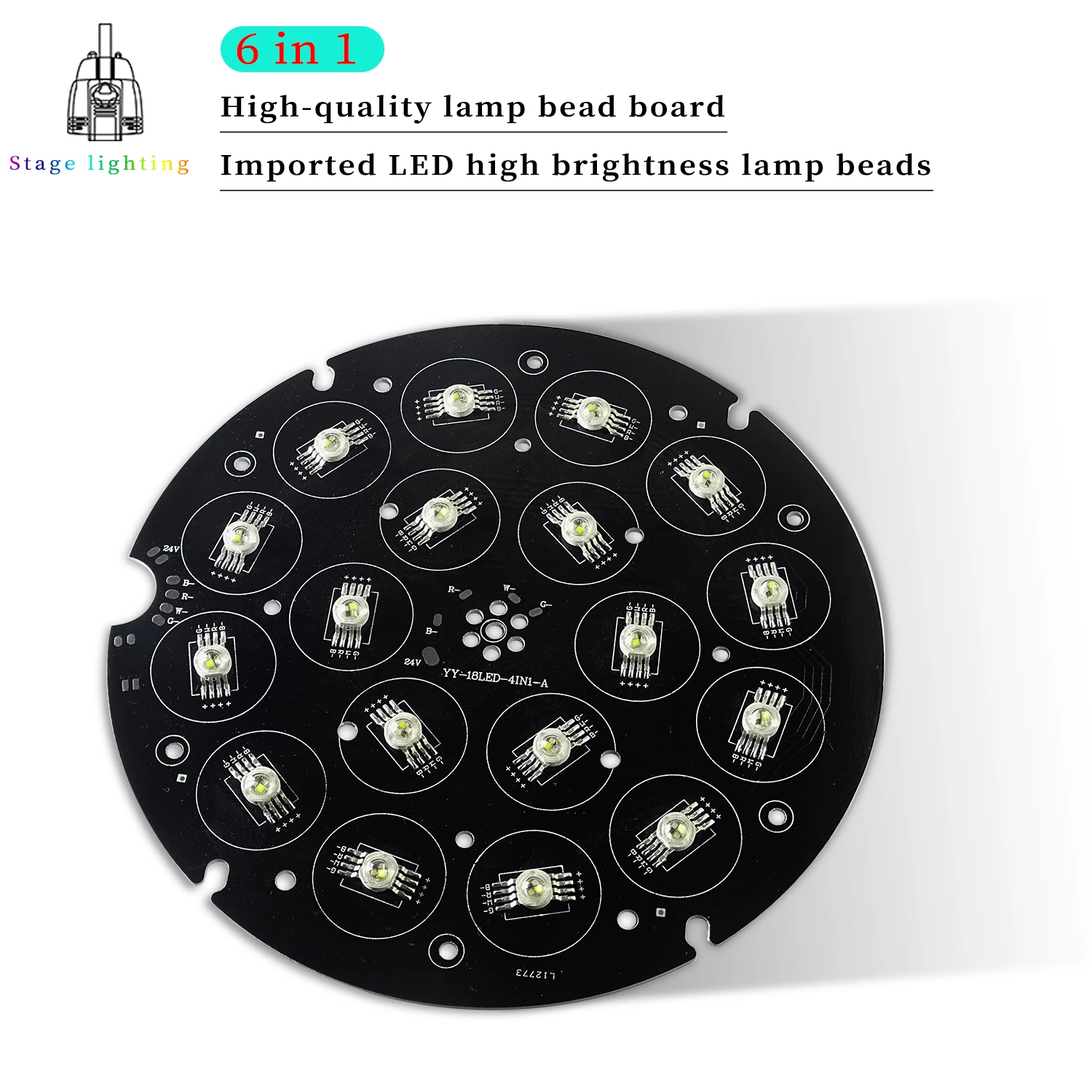 18x18w-RGBWA-UV-6in1-Led-Board-18X12W-RGBW-4IN1-Led-Par-Lamp-Bead ...