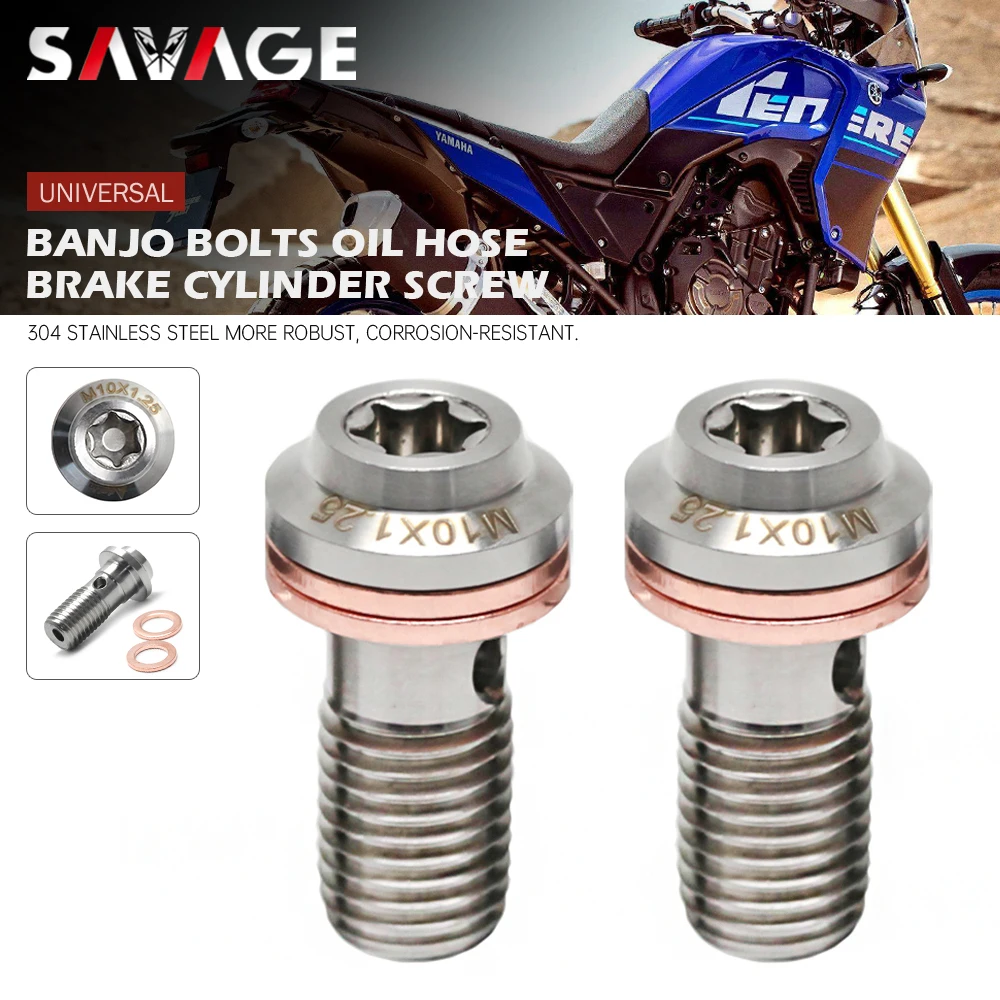 Motorcycle Universal Stainless Banjo Bolts Brake Master Cylinder Screw ...