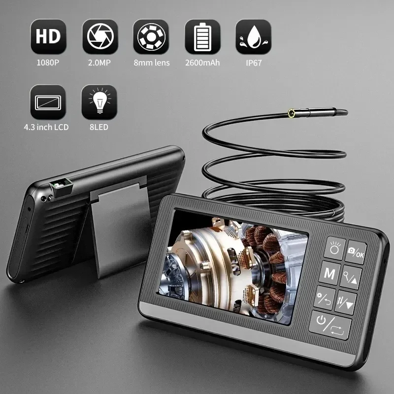 Industrial Endoscope 1080P 4.3 inch HD Digital Borescope Inspection ...