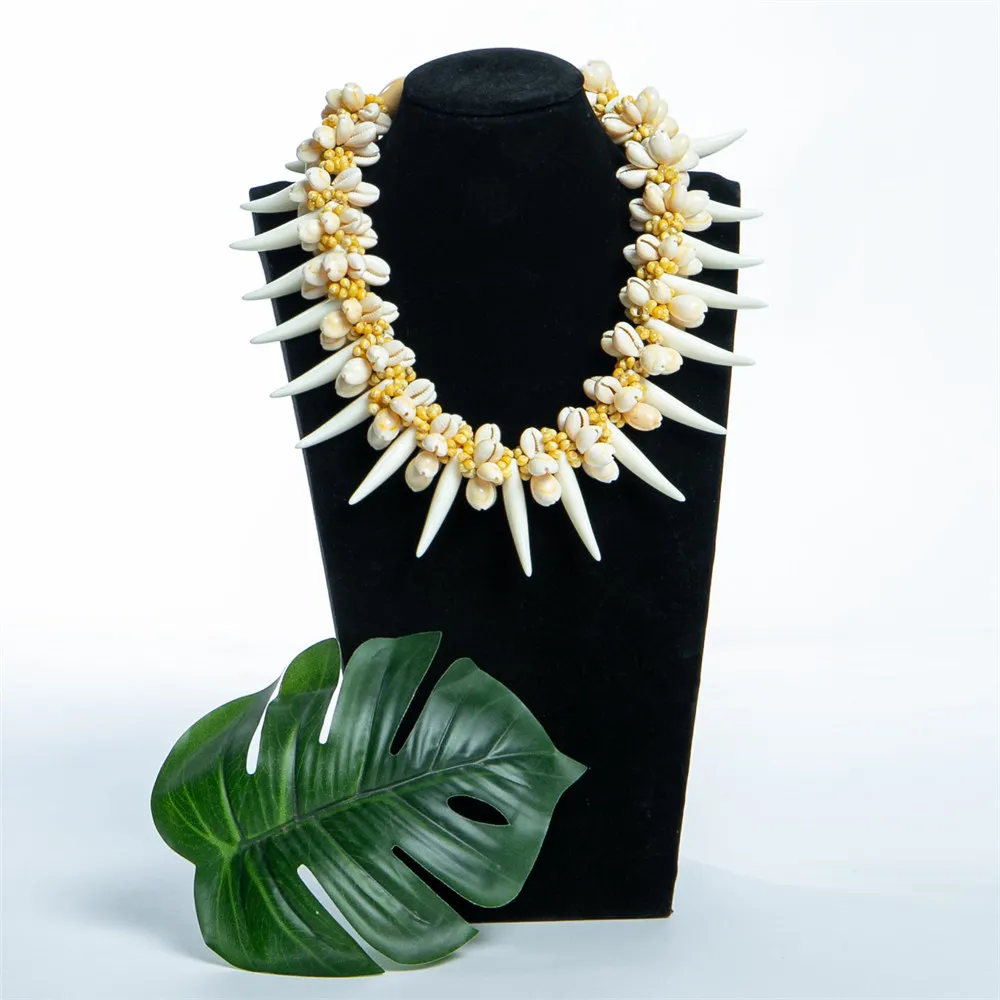 Vintage-Samoa-Ula-Nifo-Necklace-Natural-Shell-Whelk-Charming-Bead-Chain ...