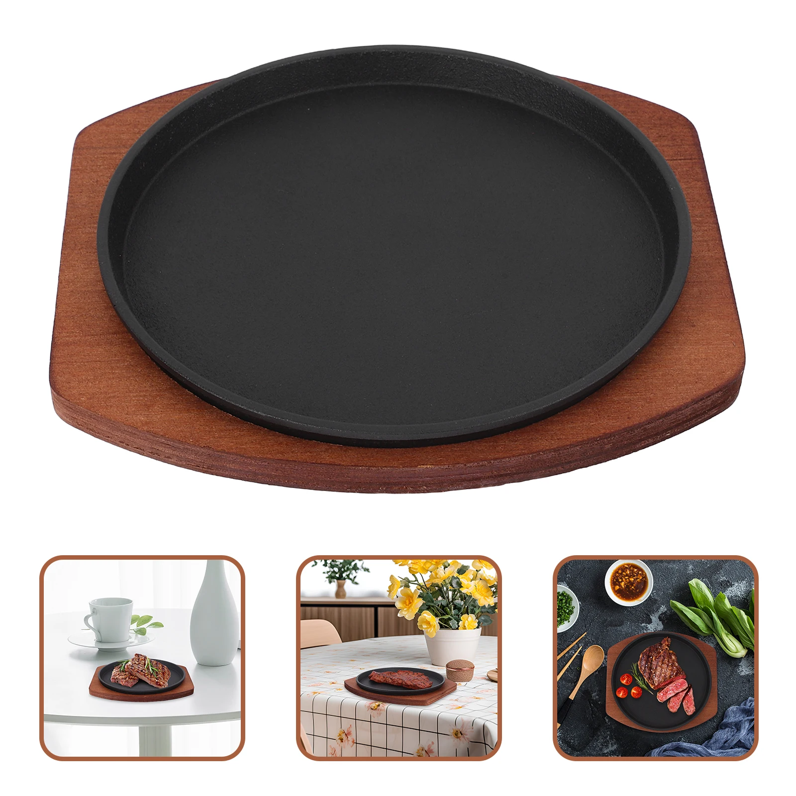 1pc Large Cast Iron Grill Pan Stovetop Nonstick Induction Griddle Plate ...