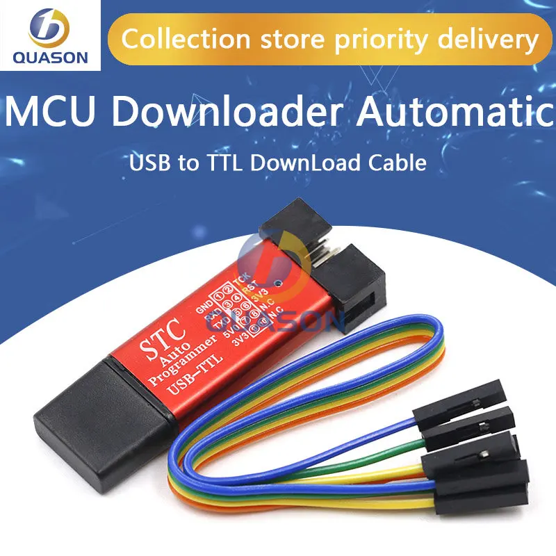 자동 MCU STC 51 마이크로 컨트롤러 다운로드기, 자동 프로그래머/3.3V 5V 범용/듀얼 전압 USB to TTL ...