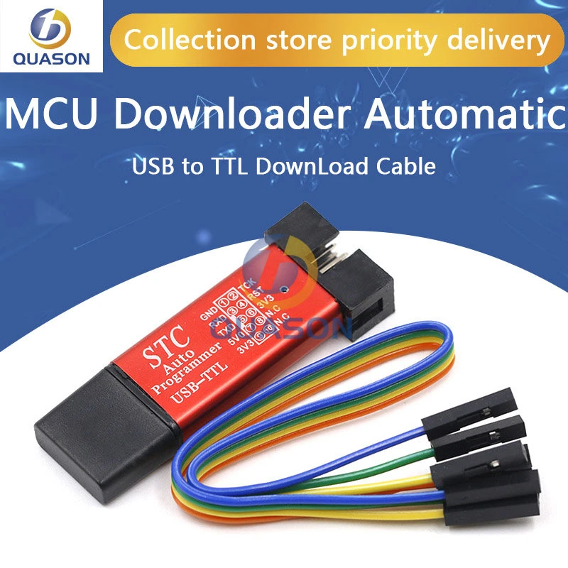 자동 MCU STC 51 마이크로 컨트롤러 다운로드기, 자동 프로그래머/3.3V 5V 범용/듀얼 전압 USB to TTL ...
