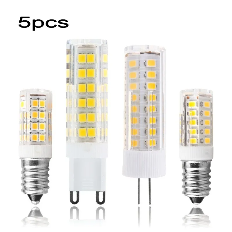 Bombilla LED halógena de repuesto, lámpara de araña de 5 piezas, 3W, 5W, 7W, 9W, 12W, 15WG4, G9 ...