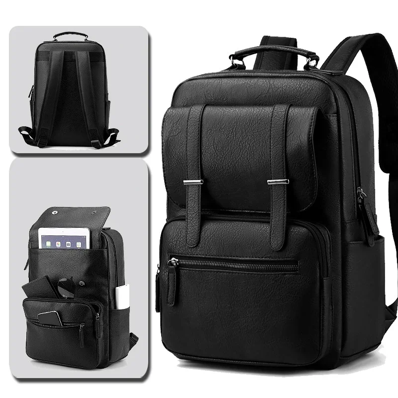 Waterproof-PU-Leather-Film-Backpack-Men-s-Business-Backpack-Waterproof ...