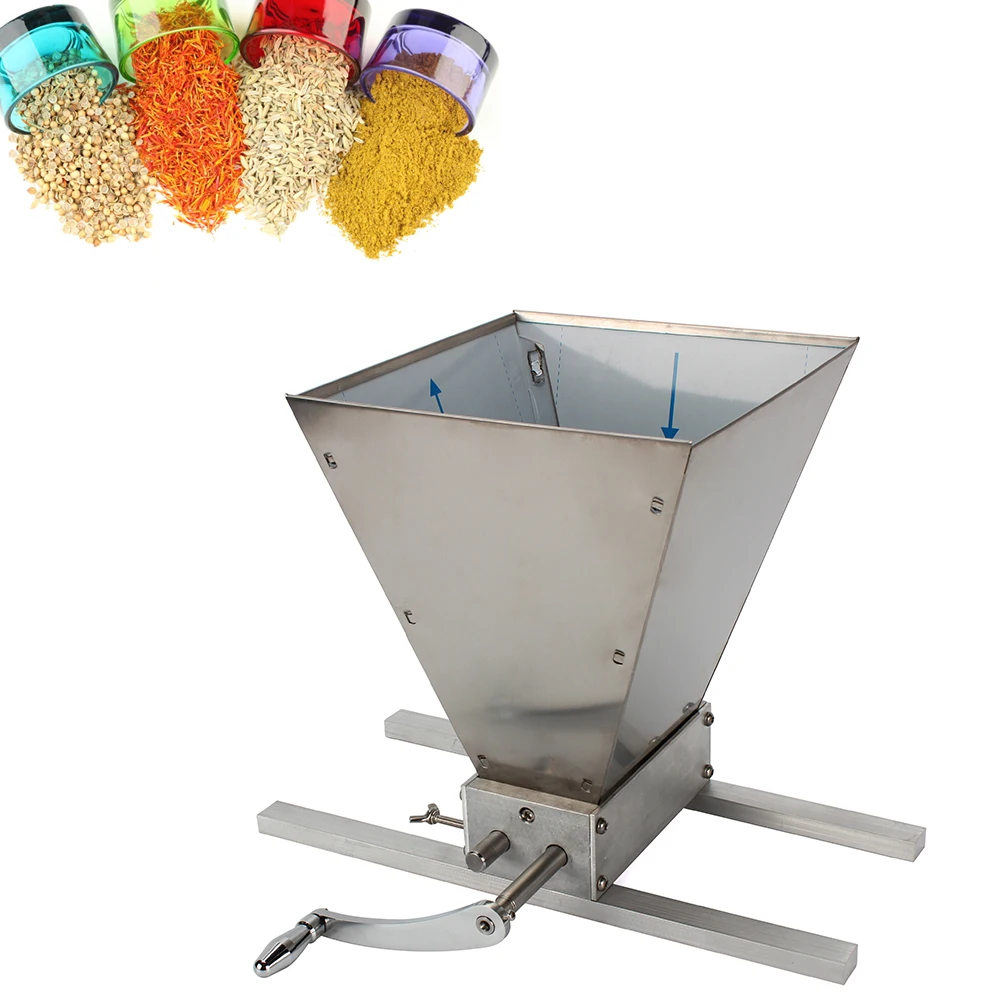 Manual Malt Mill Crusher Barley Grain Grinder with 2 stainless steel ...