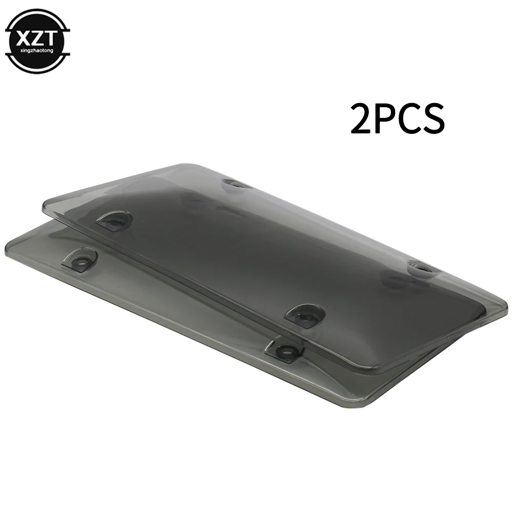 2-Pcs-Universal-Car-License-Plate-Frame-Transparent-Grey-Tag-Frame ...