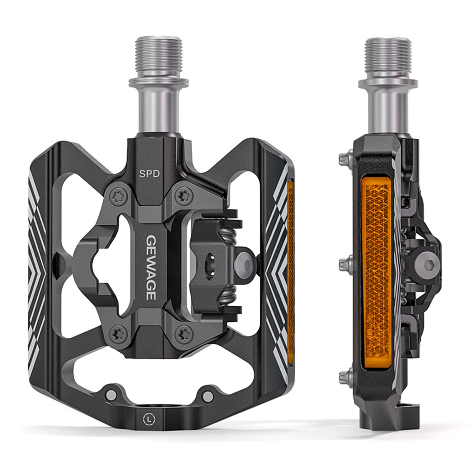 GEWAGE-Mountain-Bike-Pedals-with-Reflector-Lightweight-CNC-Aluminum-Alloy-Bicycle-Pedals-for-SPD ...