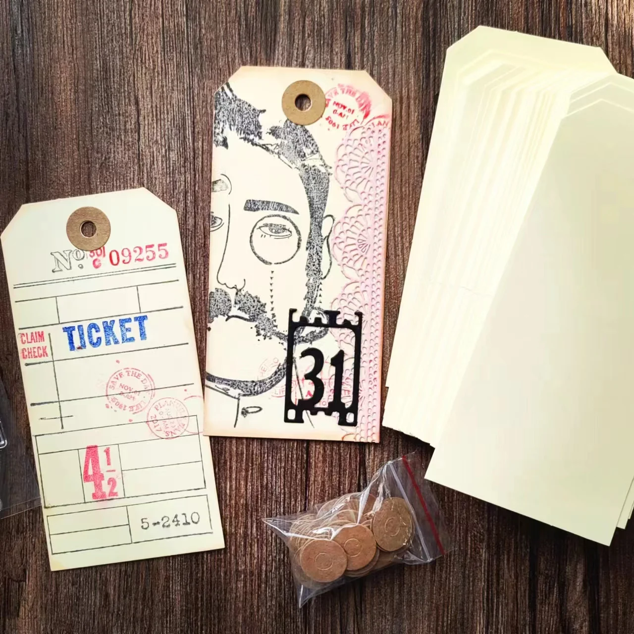 PA002-Manila-Paper-Tag-100pics-with-Circle-Reinforce-for-Scrapbook ...