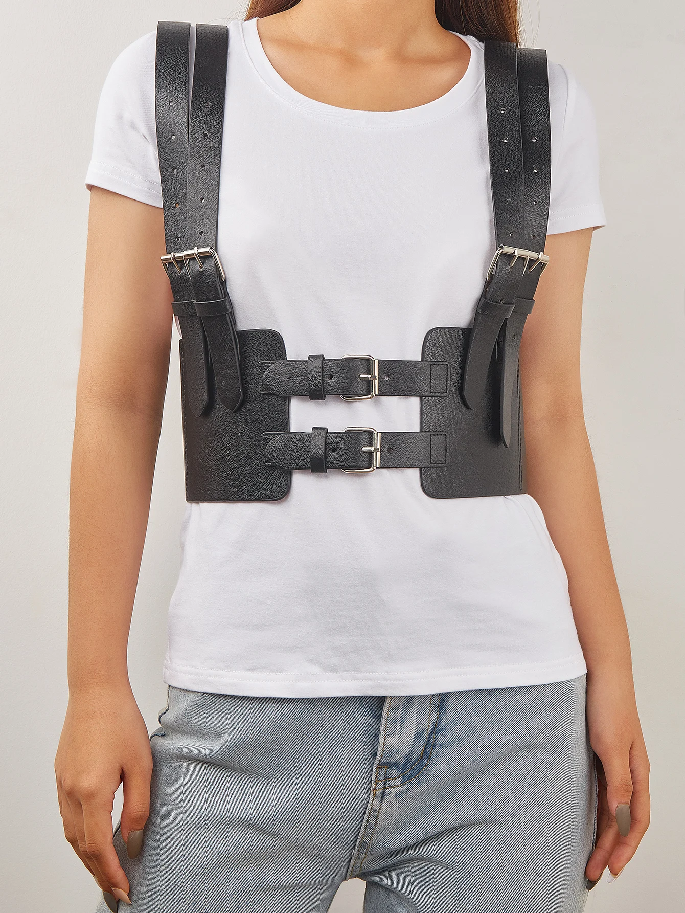 Ladies-Pu-Leather-goth-straps-Vest-Belts-For-Women-Sex-Girdle-waist ...