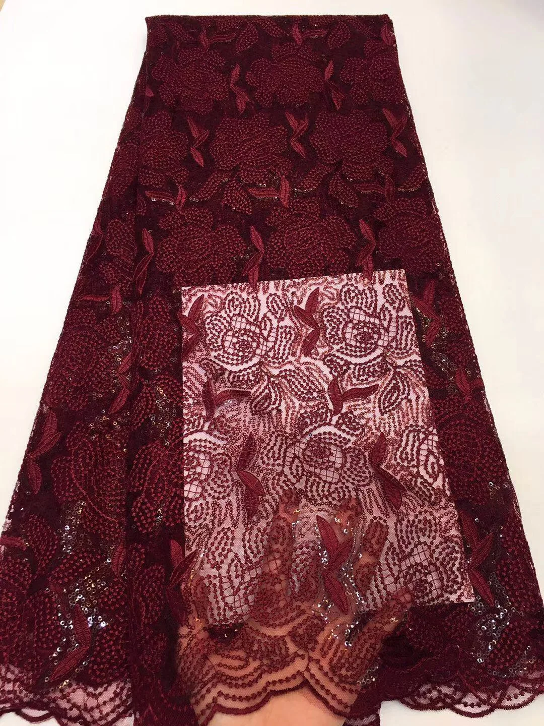 High-Quality-Nigeria-Beaded-Laces-Women-3D-Lace-Materials-Pink-Net-Lace ...