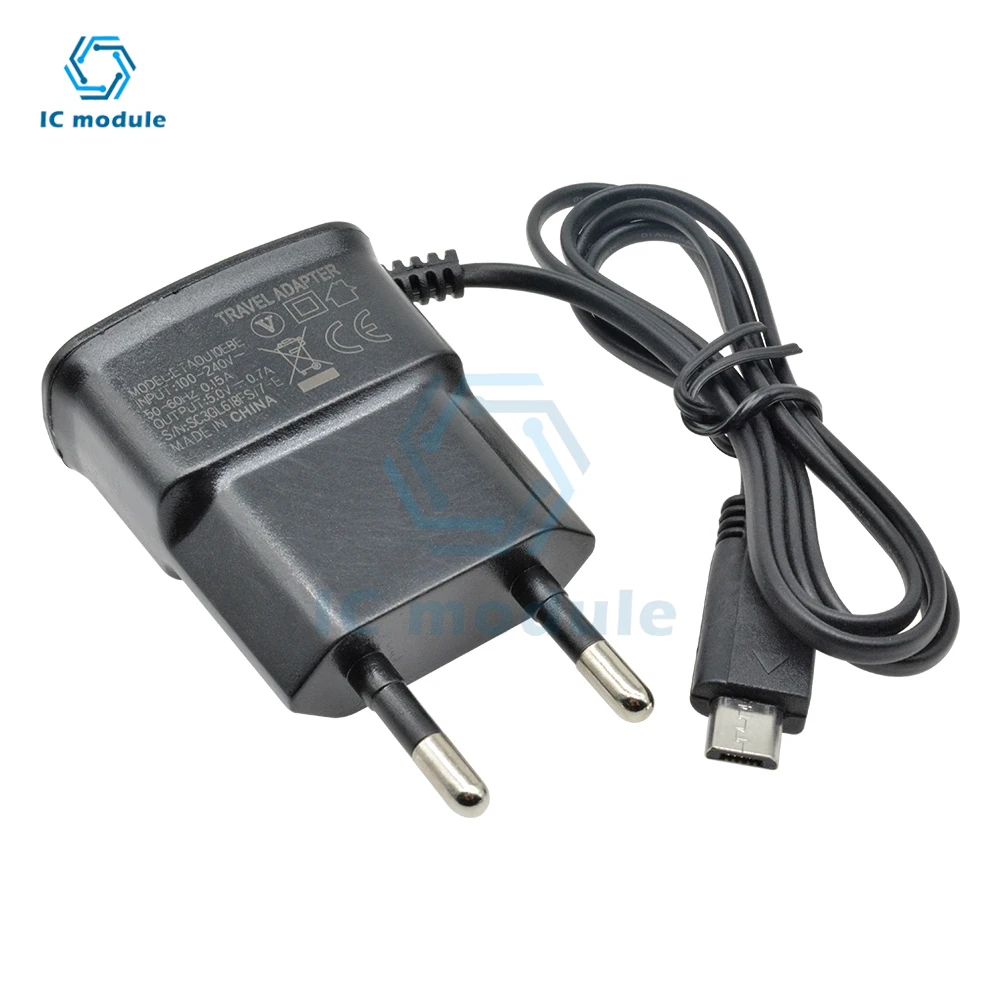 EU-Plug-5V-Micro-USB-Charger-Adapter-For-Cell-Phones-70cm-Cable-5-Volt ...