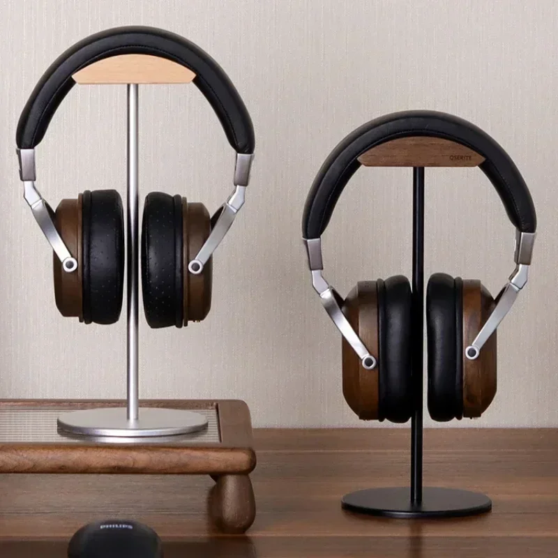 Wooden Headphone Stand Vertical Headset Hanger Anti-Slip Desktop ...