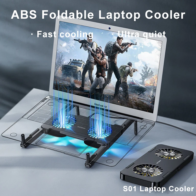 Portable Laptop Cooling Fan Stand Heat Dissipation For Macbook Air Pro ...