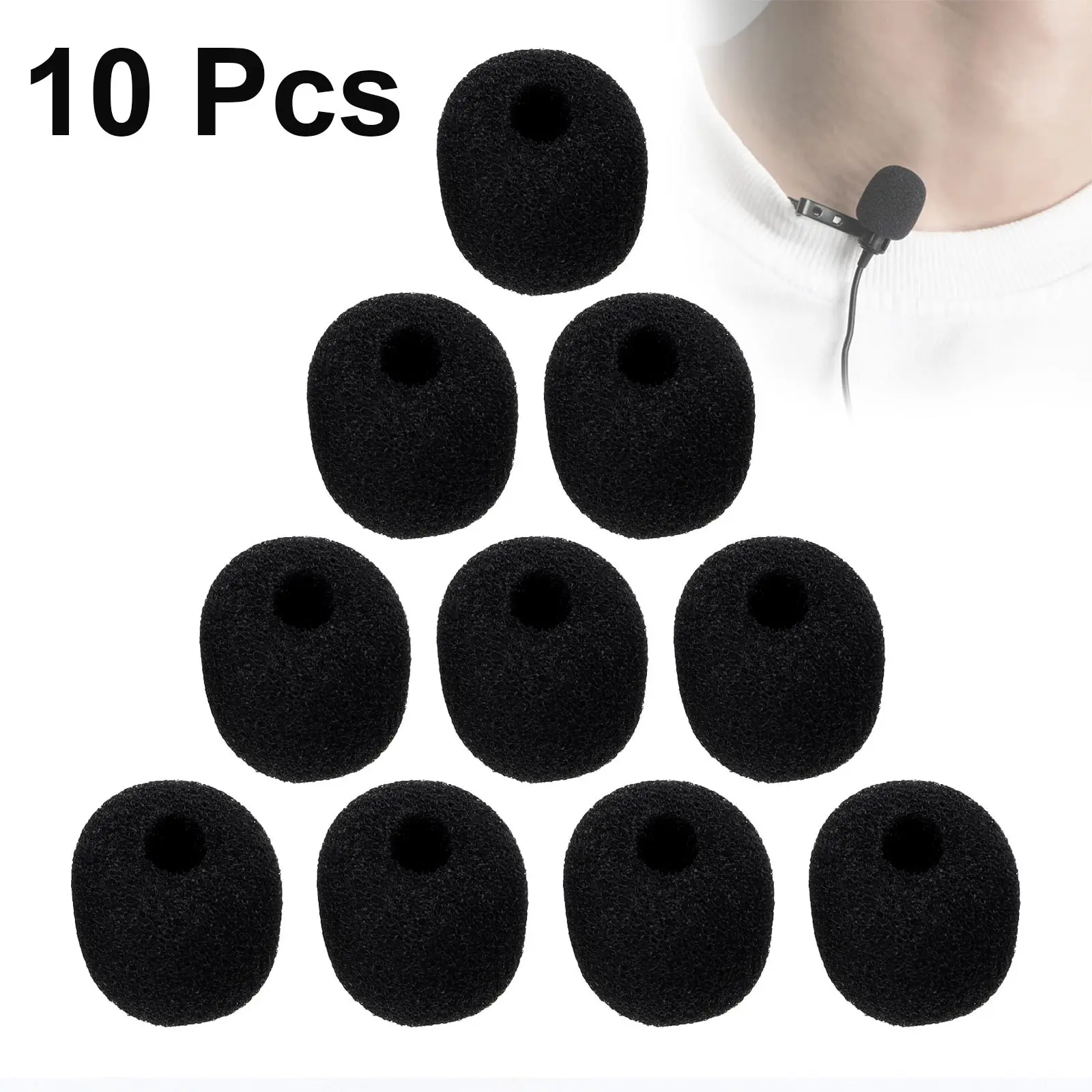 10pcs Black Mini Foam Windscreen for Headset Microphone / Protection of ...