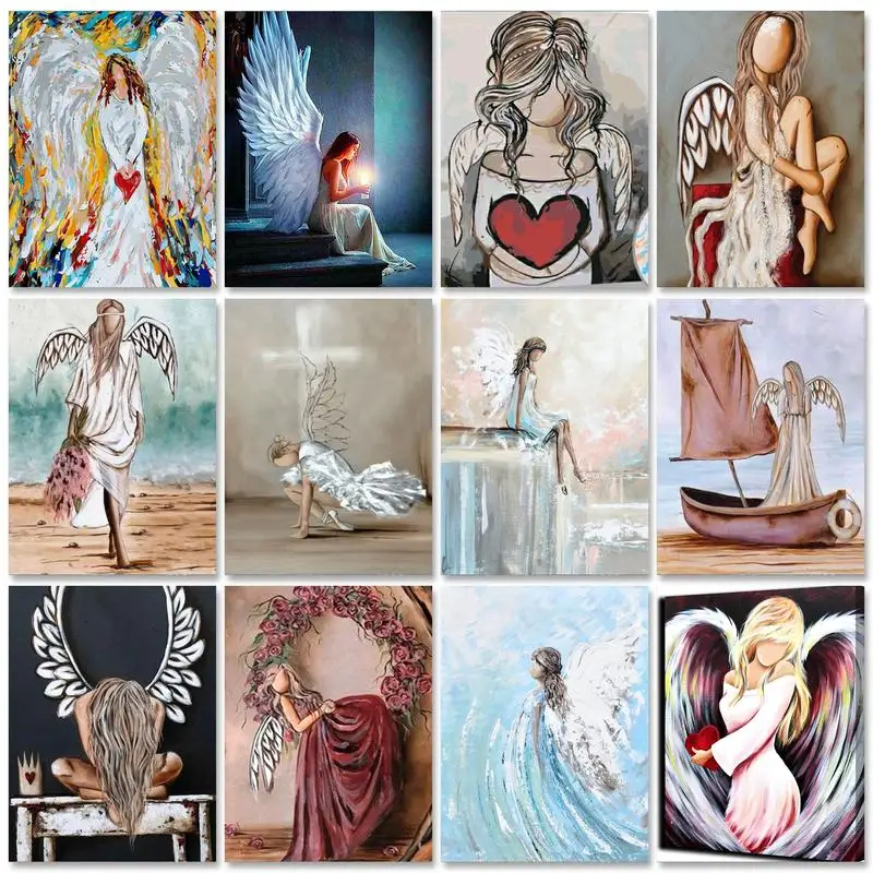 5D Diy Diamond Painting Abstract Little Angel Full Rhinestone ...